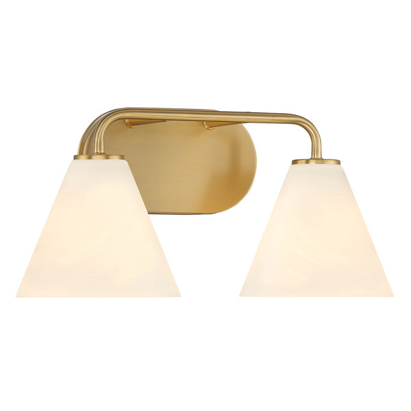 Mercer41 Falbo 2-Light Bathroom Vanity Light in Warm Brass | Wayfair
